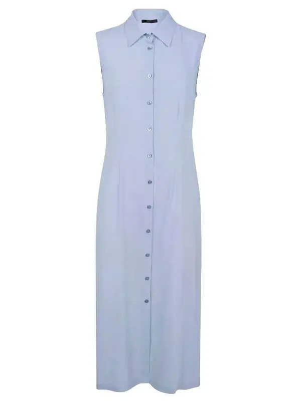Seventy Buttoned Collared Midi Dress - Blue
