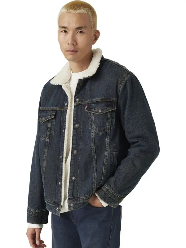 LEVI'S Relaxed Fit Sherpa Trucker Jacket - Night Shadows