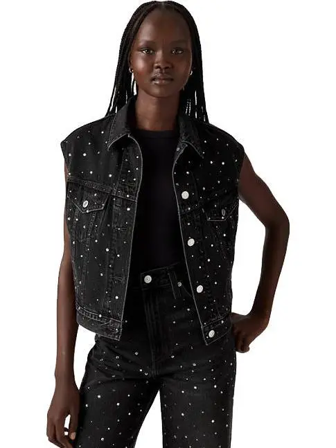 LEVI'S Shrunken '90s Trucker Vest - Dazzle Me Smoke