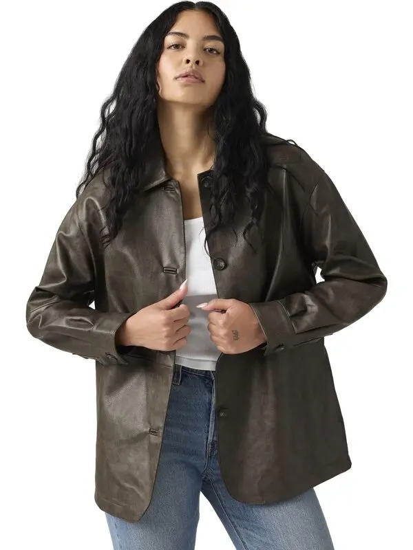 LEVI'S Faux Leather Blazer - Ash