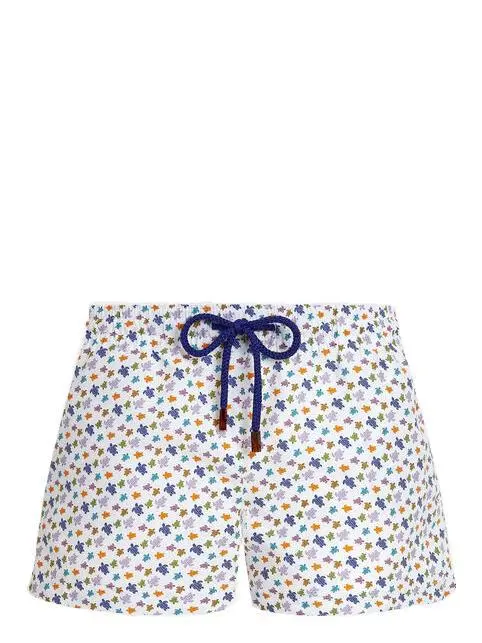 Vilebrequin Swim Trunks Micro Ronde Des Tortues Shorty Fabya - White