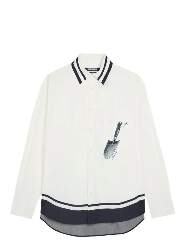 Jacquemus La Chemise Camargue Striped Cotton Shirt - Blue