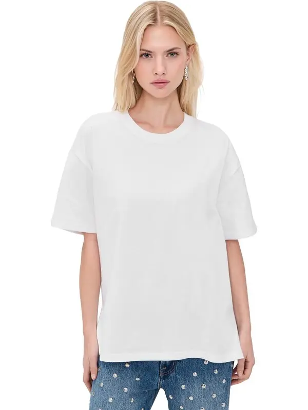 Good American Cotton Oversized Tee - White001