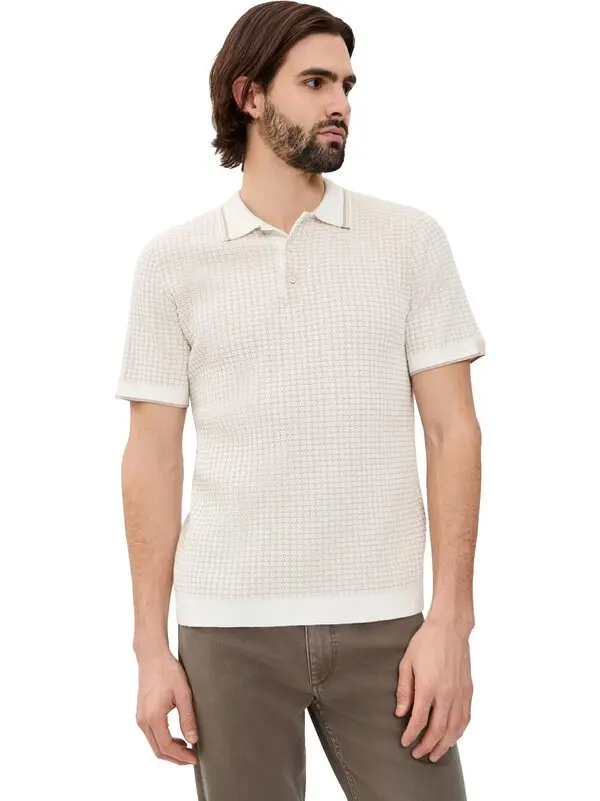 Rag & Bone Harvey Rib Polo - Chalk