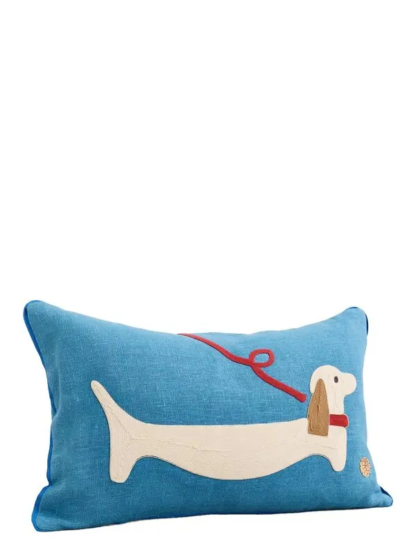 Jonathan Adler Dachshund Pillow - Blue
