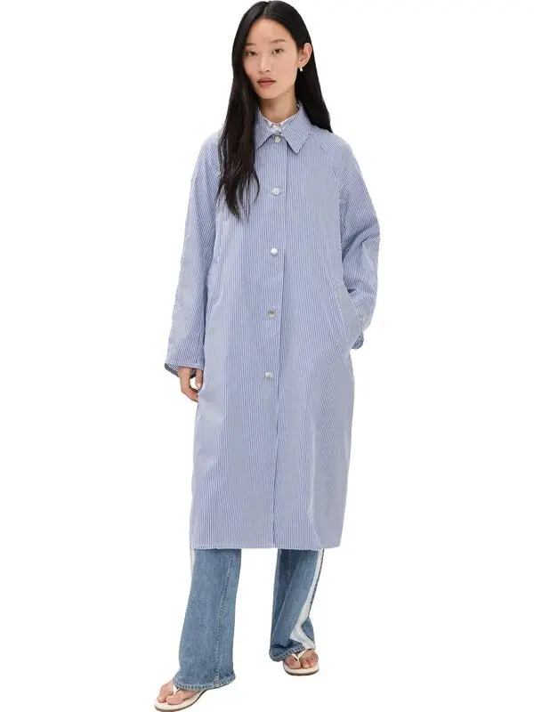 Rag & Bone Gayle Stripe Poplin Trench - Blue Stripe