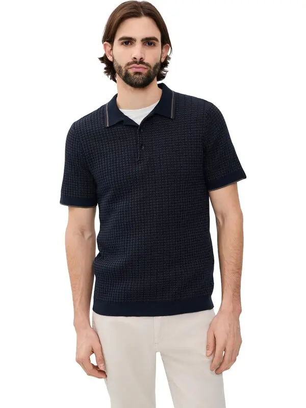 Rag & Bone Harvey Rib Polo - Nvymt