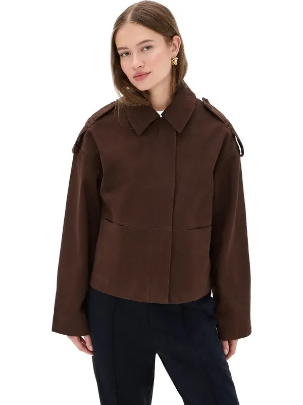 4TH & RECKLESS Kourt Cropped Jacket - Chocolate Brown