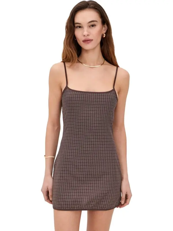 Lioness Voyage Mini Dress - Chocolate Plaid