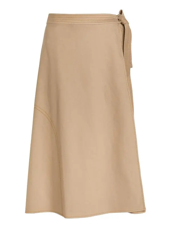 Max Mara Rane Cotton-blend Midi Wrap Skirt - Beige