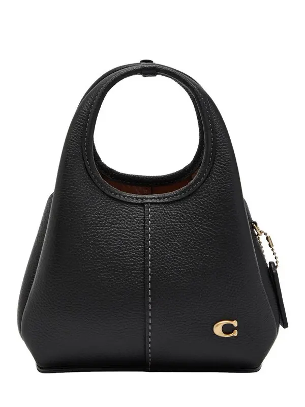 COACH Lana 19 Pebbled Leather Top Handle Bag - Black