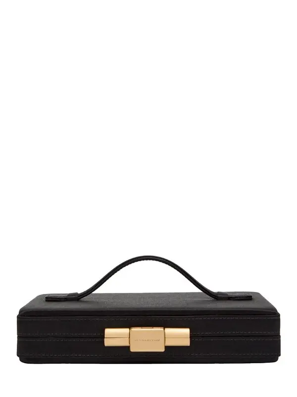 Victoria Beckham Satin Box Clutch - Black