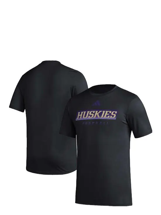 Adidas Washington Huskies Football Practice Aeroready Pregame T-shirt - Black