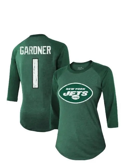 MAJESTIC THREADS New York Jets Ahmad Sauce Gardner 3/4-sleeve T-shirt - Green