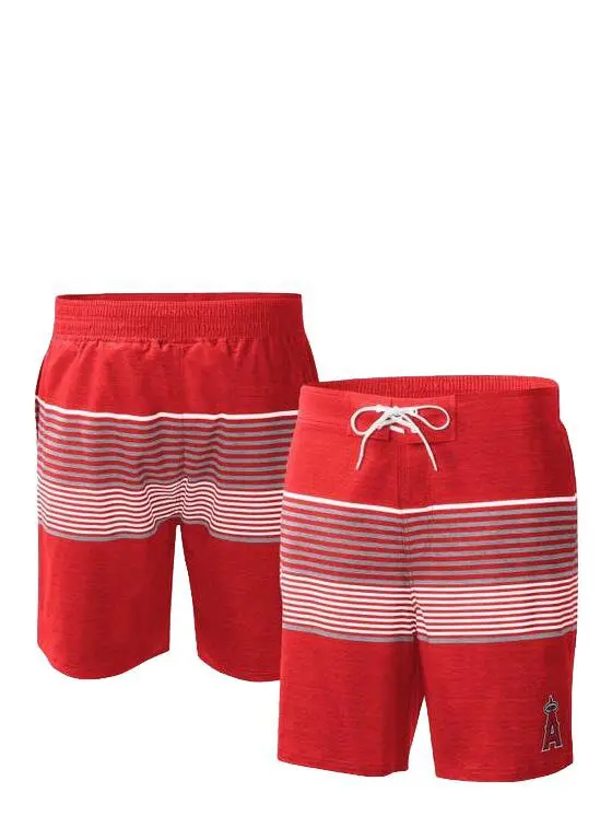 G-III SPORTS BY CARL BANKS Los Angeles Angels Coastline Volley Swim Shorts - Red