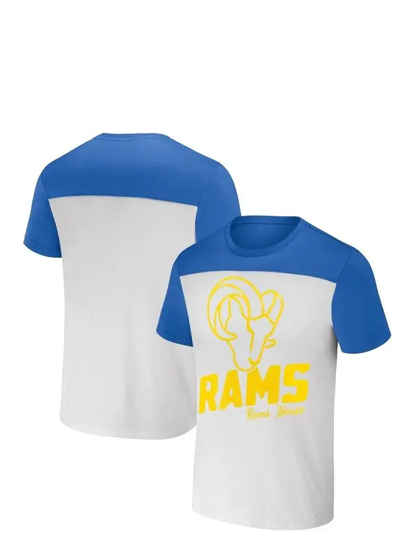 NFL X DARIUS RUCKER Collection Fanatics /royal Los Angeles Rams Colorblocked T-shirt - Cream