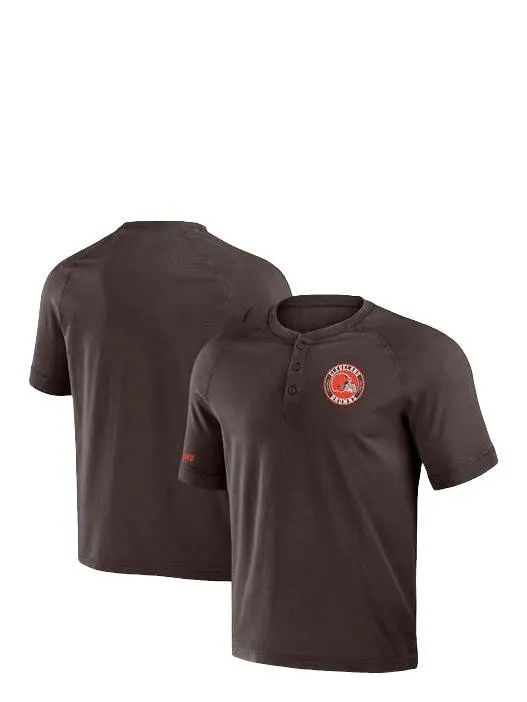 NFL X DARIUS RUCKER Collection Fanatics Cleveland S Washed Raglan Henley T-shirt - Brown