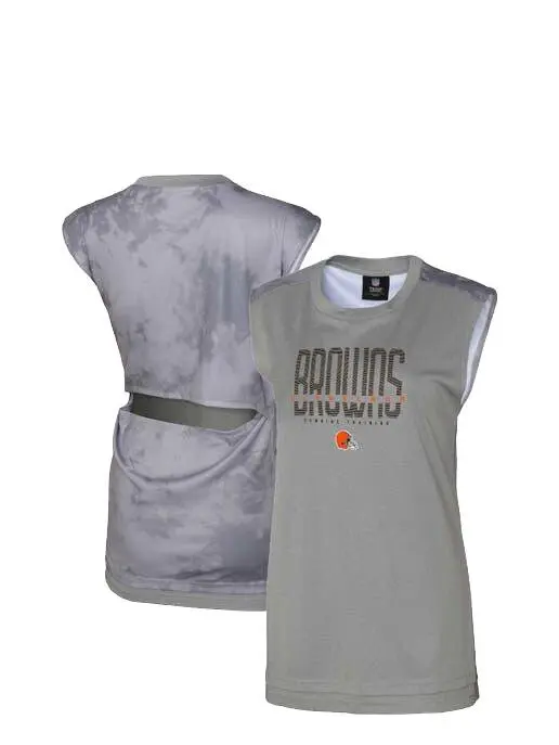 OUTERSTUFF Cleveland Browns Sleeveless Tie-dye Tank Top - Gray