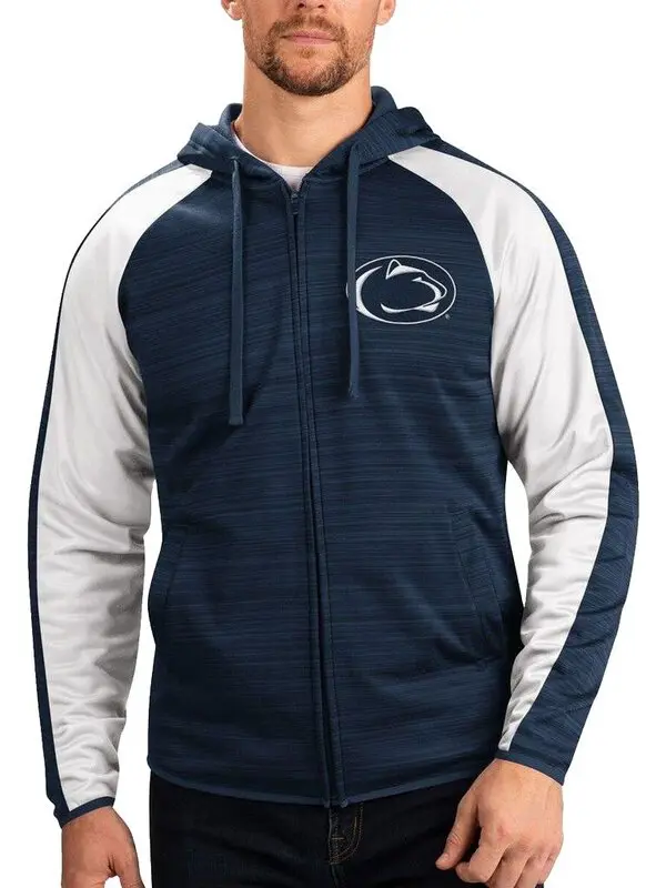 G-III SPORTS BY CARL BANKS Penn State Nittany Lions Neutral Zone Raglan Full-zip Track Jacket Hoodie - Navy