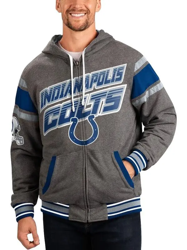 G-III SPORTS BY CARL BANKS Indianapolis Colts Reversible Full-zip Hoodie Jacket - Royal