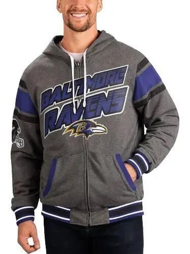 G-III SPORTS BY CARL BANKS Baltimore Ravens Extreme Full Back Reversible Hoodie Full-zip Jacket - Purple