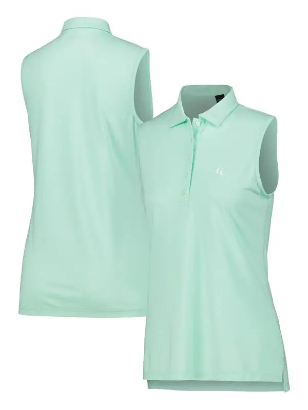 FULL TURN Churchill Downs Sleeveless Polo Shirt - Aqua