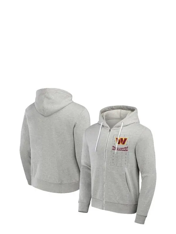 NFL X DARIUS RUCKER Washington Commanders Full-zip Hoodie - Heather Gray