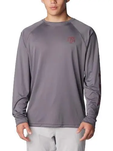 Columbia Texas A&m Aggies Terminal Tackle Raglan Long Sleeve T-shirt - Charcoal