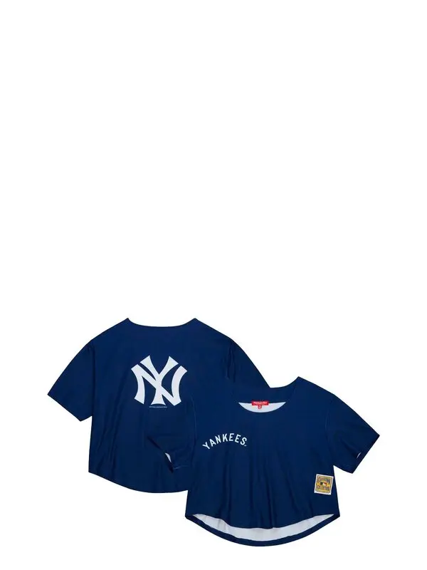 Mitchell & Ness New York Yankees Cooperstown Collection Crop T-shirt - Navy