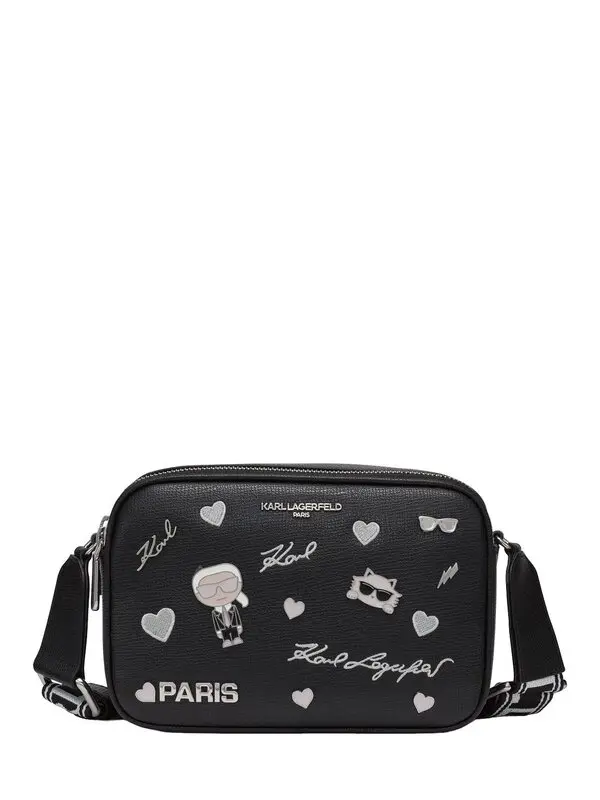Karl Lagerfeld Paris Maybelle Crossbody - Black Shimmer
