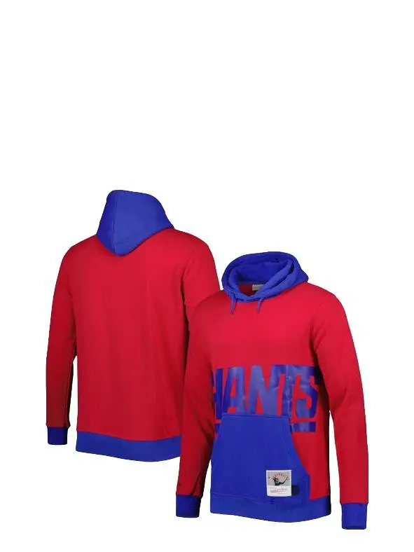 Mitchell & Ness New York Giants Big Face Pullover Hoodie - Red