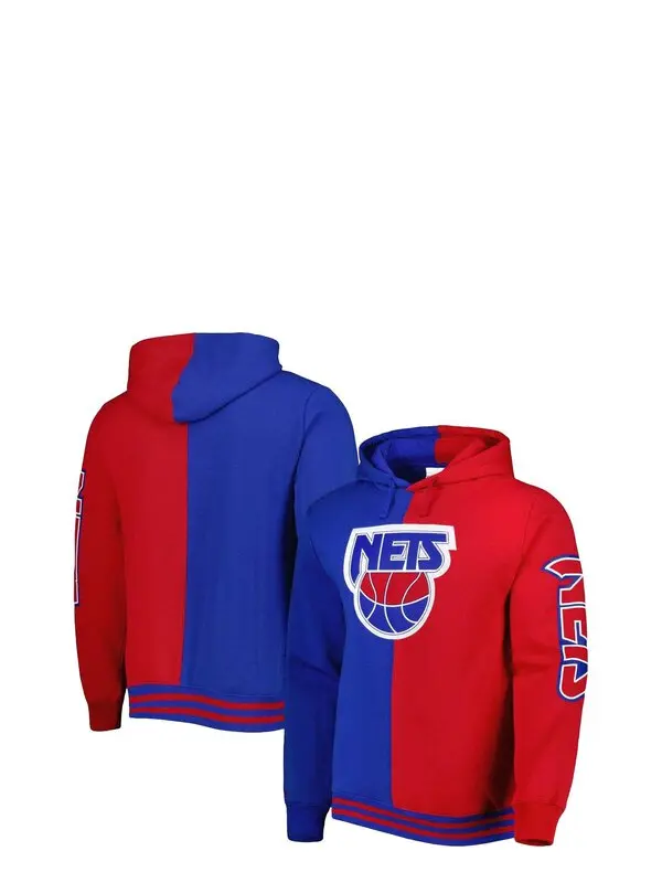 Mitchell & Ness Split Pullover Hoodie - Blue
