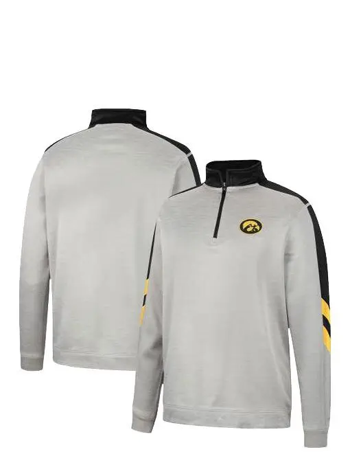 COLOSSEUM Iowa Hawkeyes Bushwood Fleece Quarter-zip Jacket - Gray