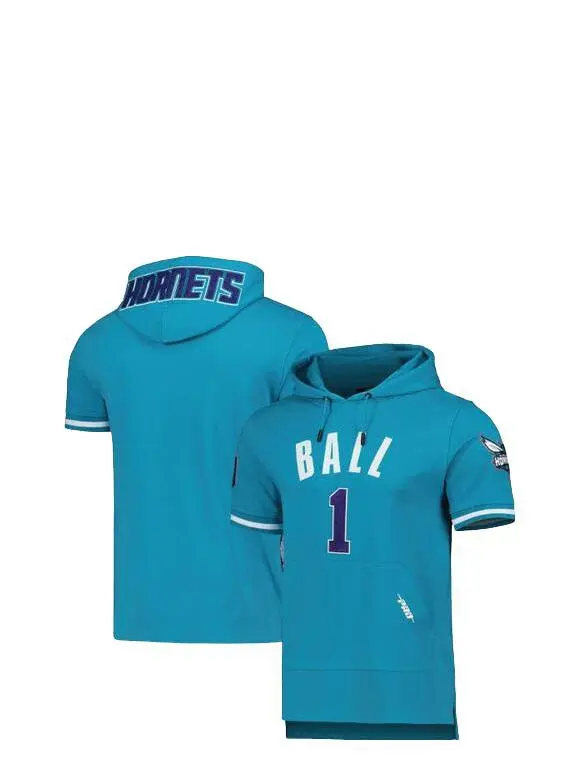 PRO STANDARD Lamelo Ball Charlotte Hornets Short Sleeve Hoodie - Teal