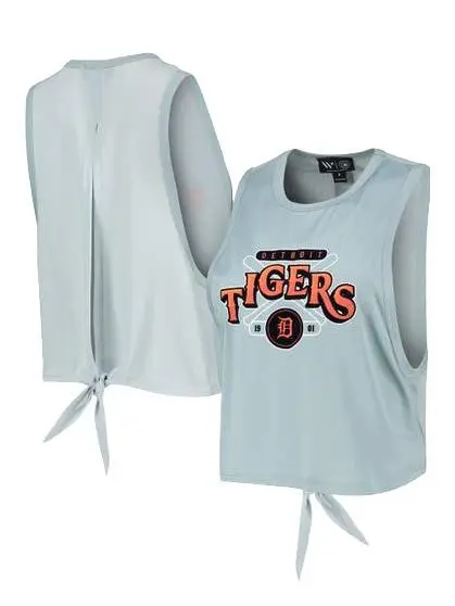 THE WILD COLLECTIVE Detroit Tigers Twist-tie Tank Top - Blue