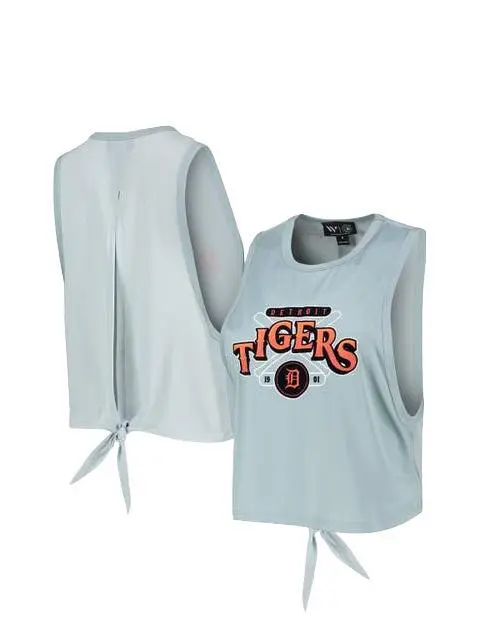 THE WILD COLLECTIVE Detroit Tigers Twist-tie Tank Top - Blue
