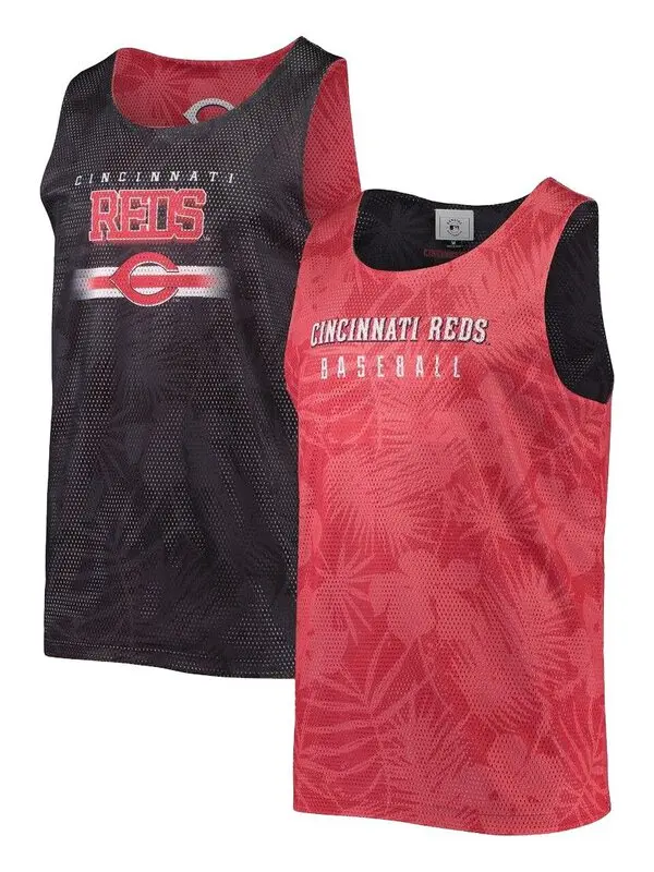 FOCO Cincinnati S Floral Reversible Mesh Tank Top - Red
