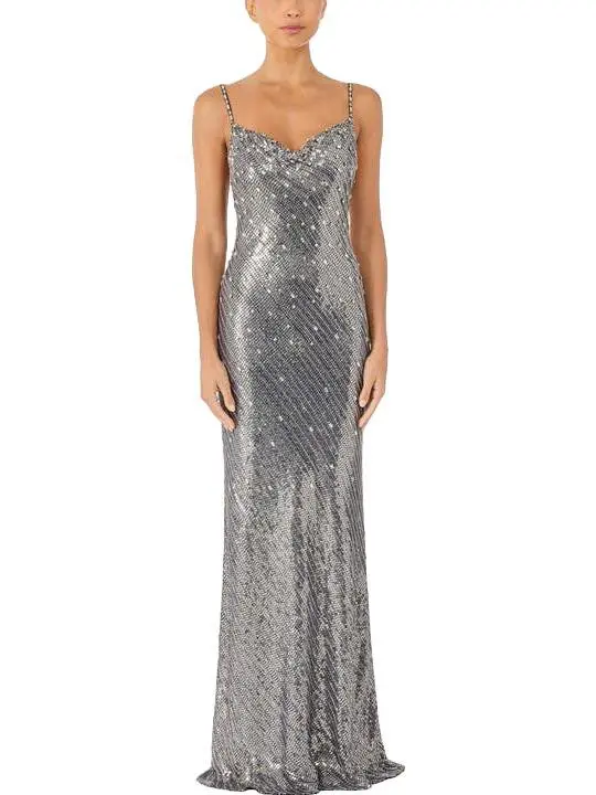 Jenny Packham Foxx Embellished Gown - Liquorice