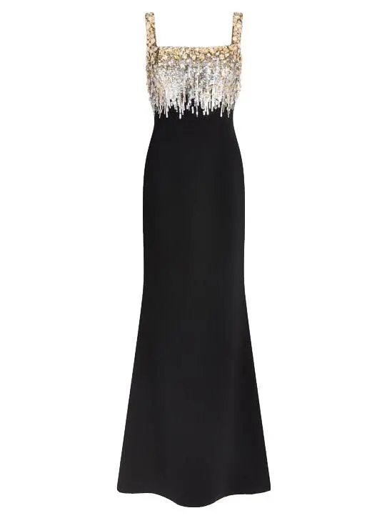 Jenny Packham Embellished Sleeveless Gown - Liquorice