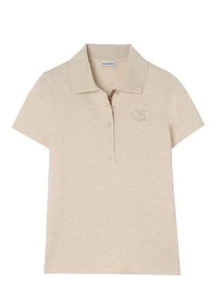 Burberry Cotton Polo Shirt - Beige Melange