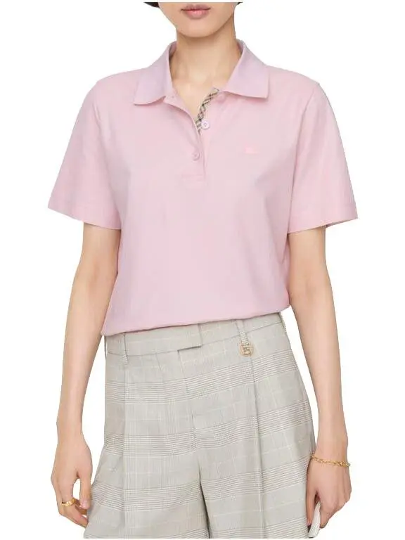 Burberry Cotton Polo Shirt - Mallow Pink
