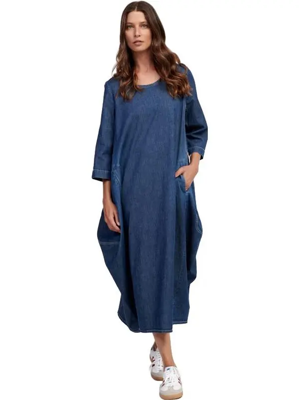 Alembika Liberty Oversized Cocoon Dress - Denim