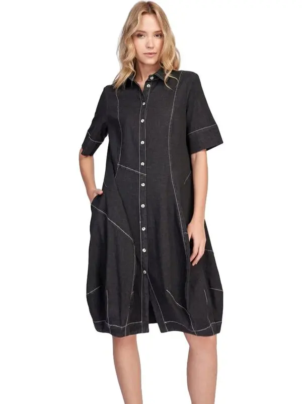 Alembika Barbie Wonderful Shirt Dress - Black Denim