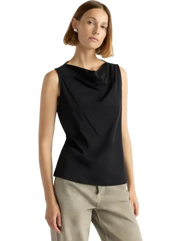 Modern Citizen Carissa Cowl-neck Tank - Black