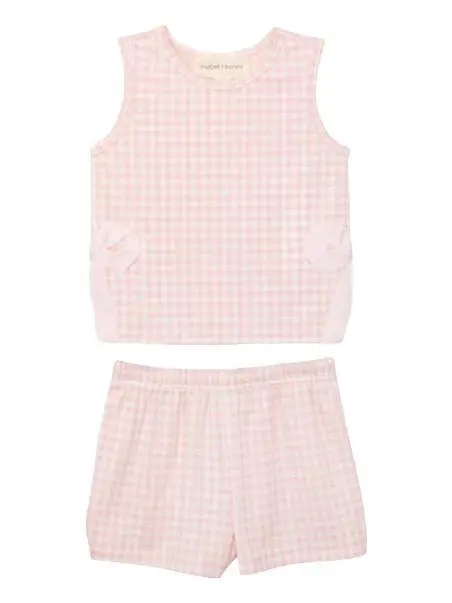 MABEL + HONEY Gingham Two-piece Set - Pink