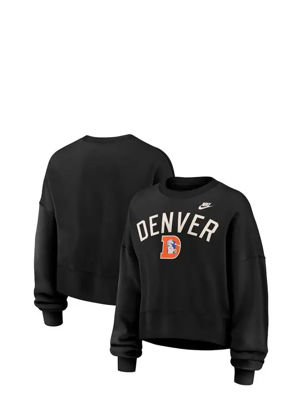 Nike Denver Broncos Oversized Phoenix Fleece Sweatshirt - Black