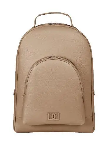 DESERI Kelley Grain-embossed Full-grain Leather Backpack - Beige