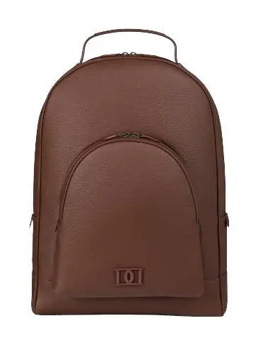 DESERI Kelley Grain-embossed Full-grain Leather Backpack - Brown