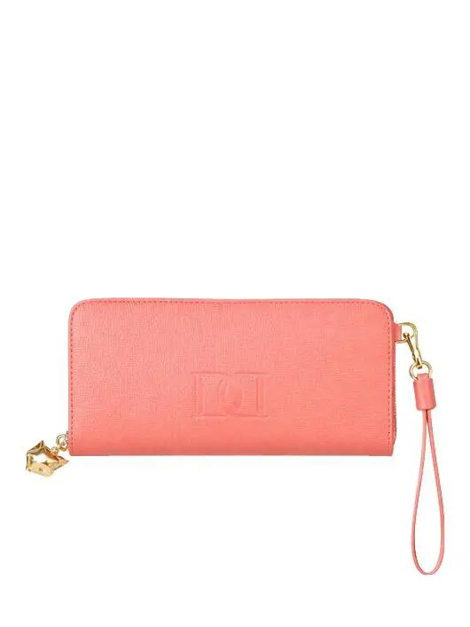 DESERI Paris Saffiano Leather Wallet - Coral