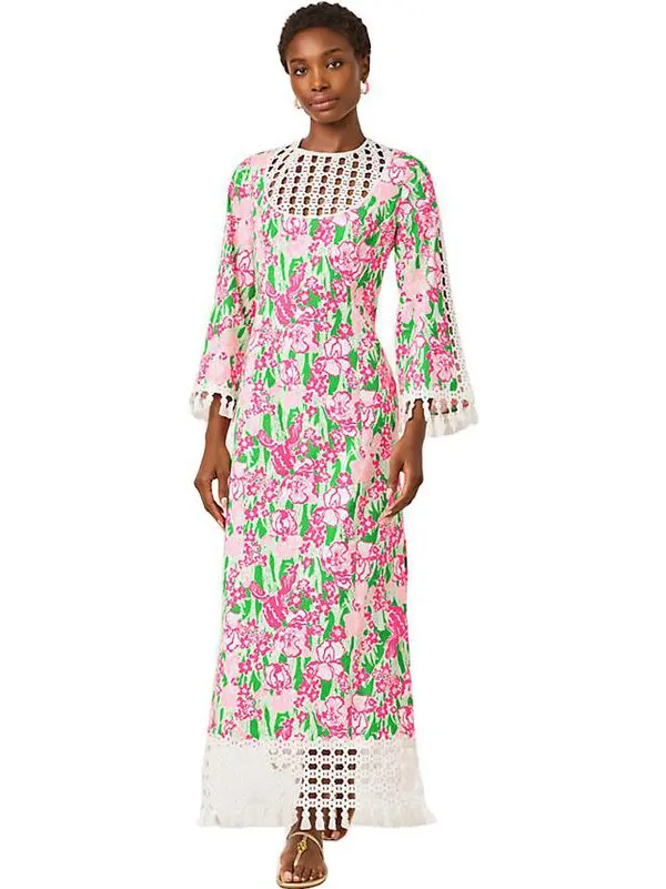 LILLY PULITZER Strothers Stretch Maxi Shift Caftan - Putting Green Hannah